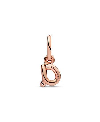 Pandora 14k Rose Gold-Plated Script Alphabet Dangle Charm - Macy's