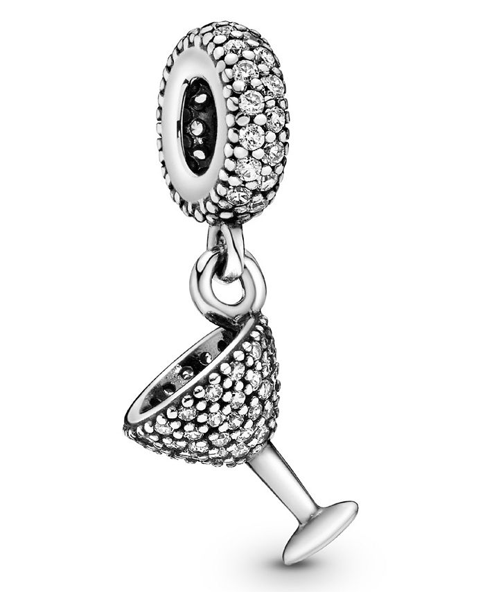 Pandora Cubic Zirconia Pave Cocktail Glass Dangle Charm - Macy's