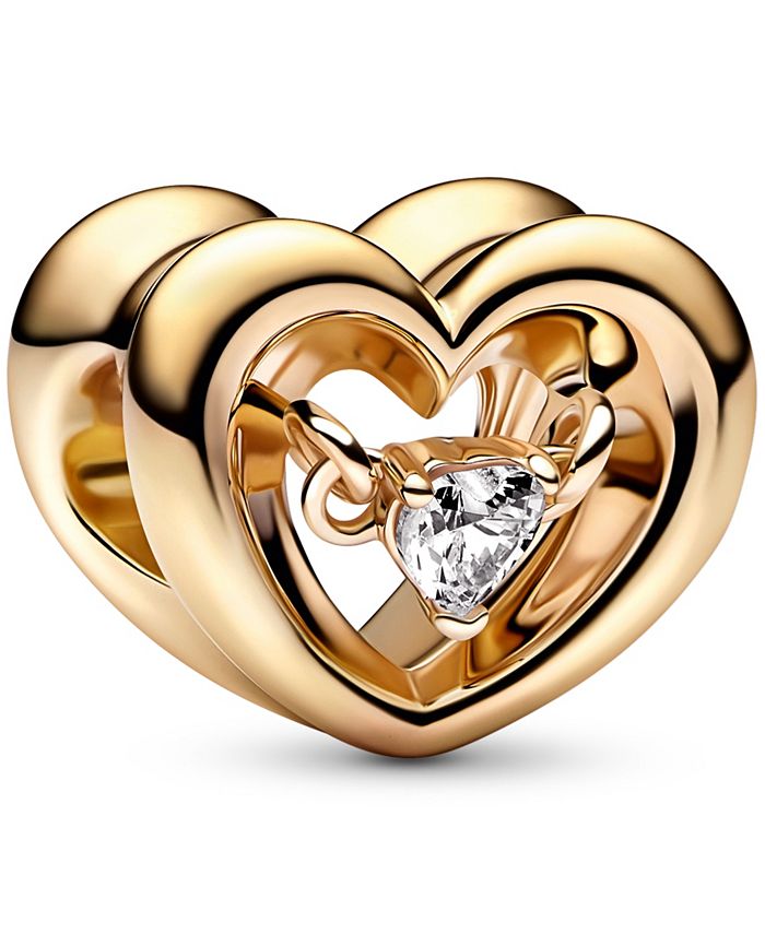 Pandora Cubic Zirconia Radiant Heart Floating Stone Charm - Macy's