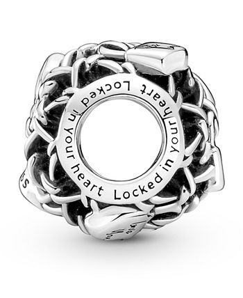 Pandora Sterling Silver Openwork Chain Link Padlock Charm - Macy's