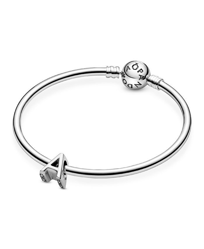 Pandora Sterling Silver Script Alphabet Dangle Charm - Macy's