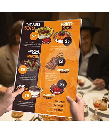 Yescom 11"x17" Double-Sided All Clear Vinyl Menu Cover 2 View Plastic ...