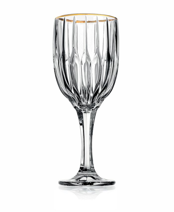 Godinger Pleat Gold Rim Goblets, Set of 4 - Macy's