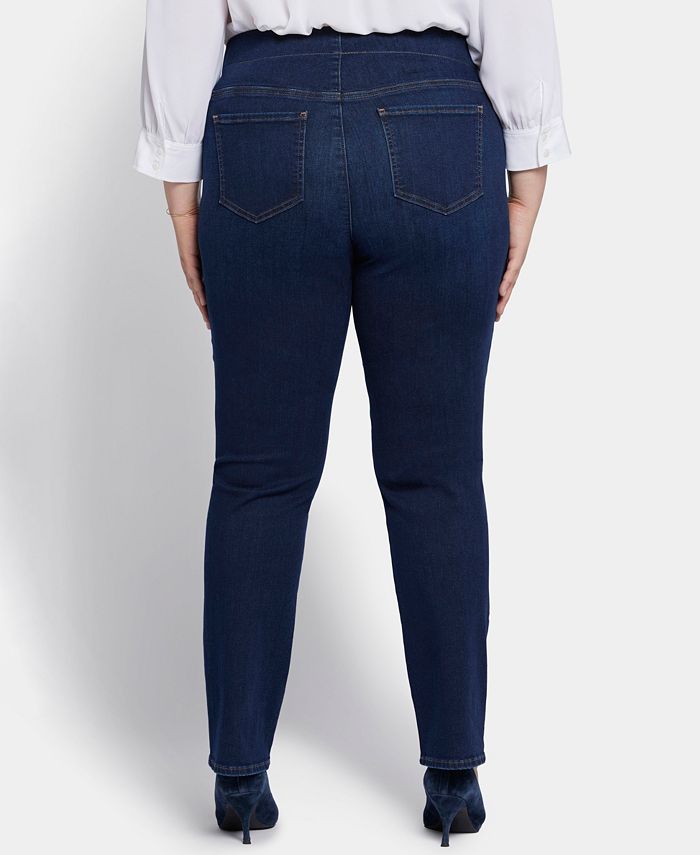 NYDJ Plus Size Pull On Bailey Relaxed Straight Jeans - Macy's