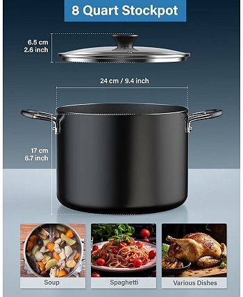 Cook N Home Professional 8-QT Nonstick Deep Cooking Pot Canning ...
