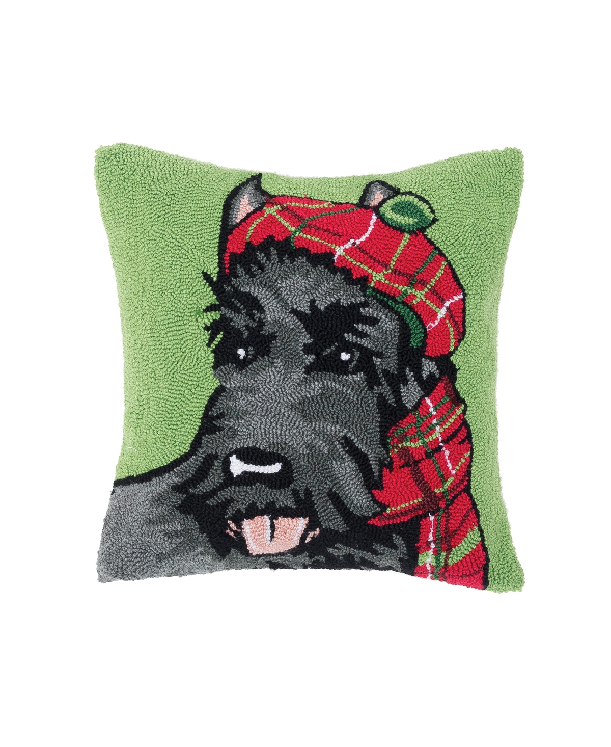 Click here for 18 x 18 Scottish Terrier Hooked Throw Pillow - Gre... prices