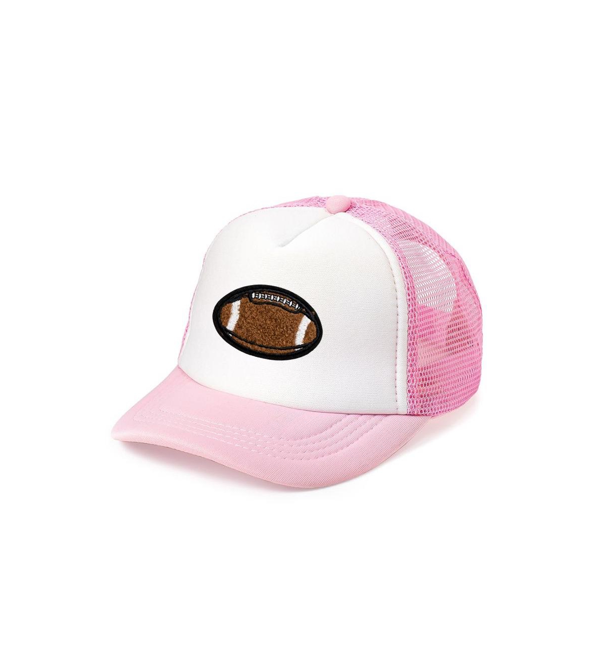 Click here for Child Girl Football Patch Hat - Pink prices