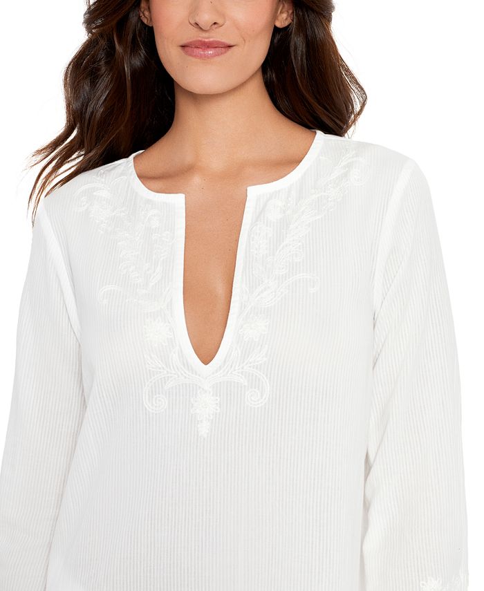 Lauren Ralph Lauren Women's Embroidered Tunic Cover-Up - Macy's