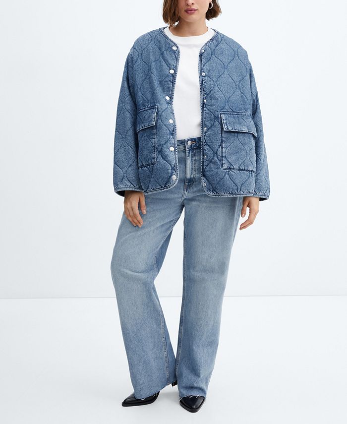 MANGO Women's Decorative Stitching Denim Jacket - Macy's