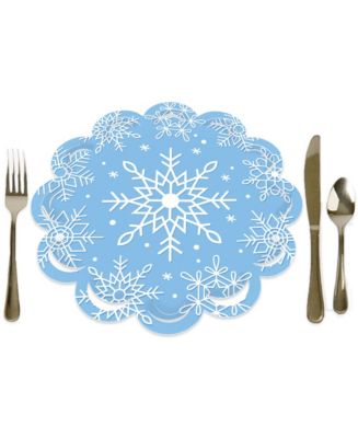 Blue Snowflakes - Winter Holiday Party - Paper Chargers - Place Setting ...