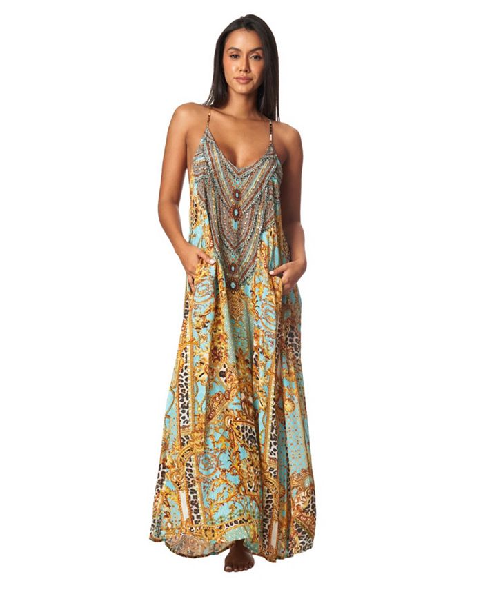 La Moda Clothing Women's Scoop neck T-back Maxi Dress - Macy's