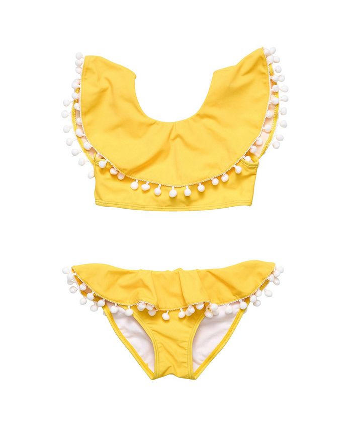 Snapper Rock Toddler, Child Girls Hello Yellow Flounce Bikini - Macy's