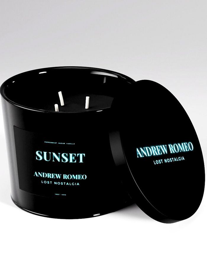 Andrew Romeo 3-Wick Sunset Peppermint Sugar Vanilla Soy Wax Candle, 16 ...