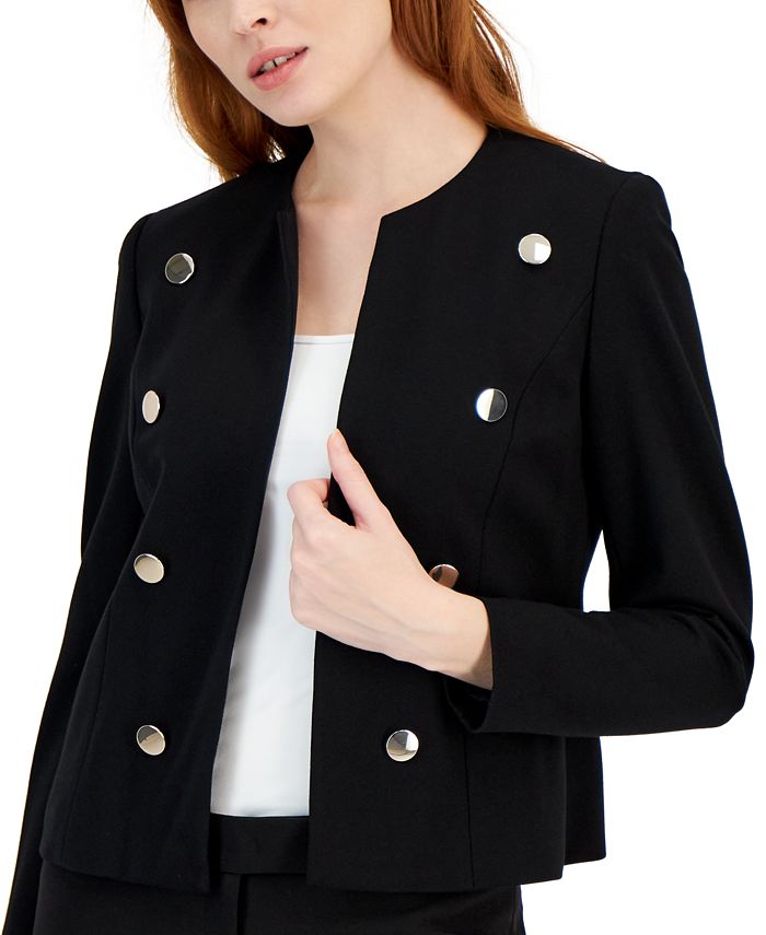 Anne Klein Women's Military-Inspired Compression Jacket - Macy's