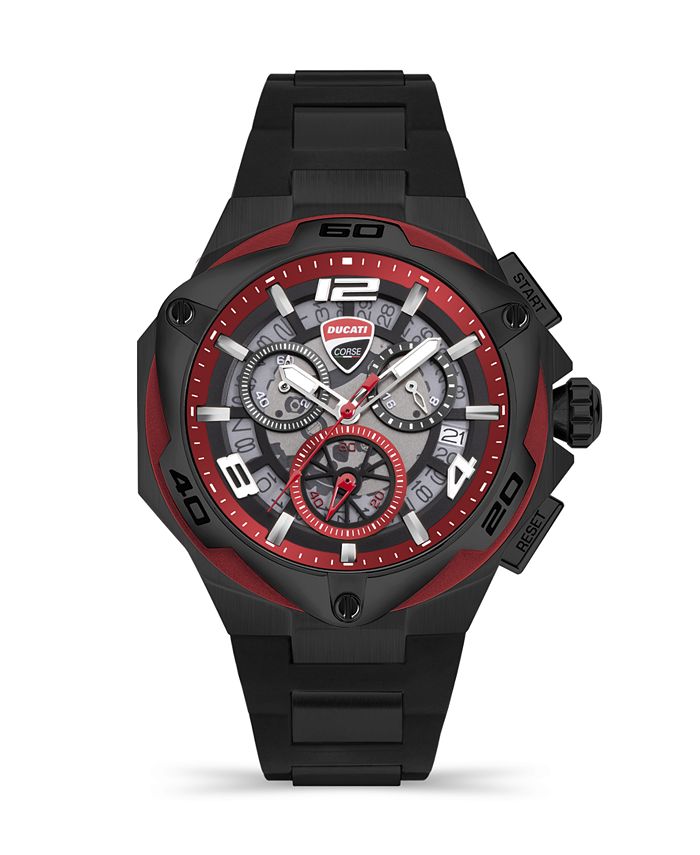 Ducati Corse Men's Quartz Black Silicone Watch 49mm - Macy's