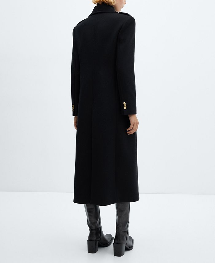 MANGO Women's Double-Breasted Wool Coat - Macy's