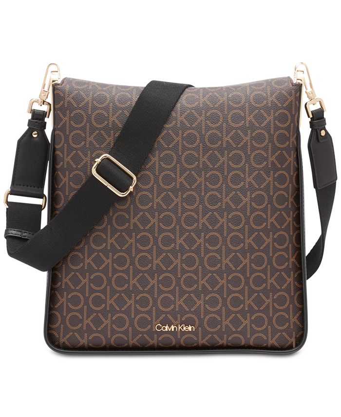 Calvin Klein Fay Large Adjustable Signature Crossbody with Magnetic Top ...
