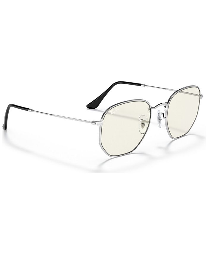 Ray-Ban Unisex Hexagonal Blue-Light Clear Evolve Sunglasses, Mirror ...
