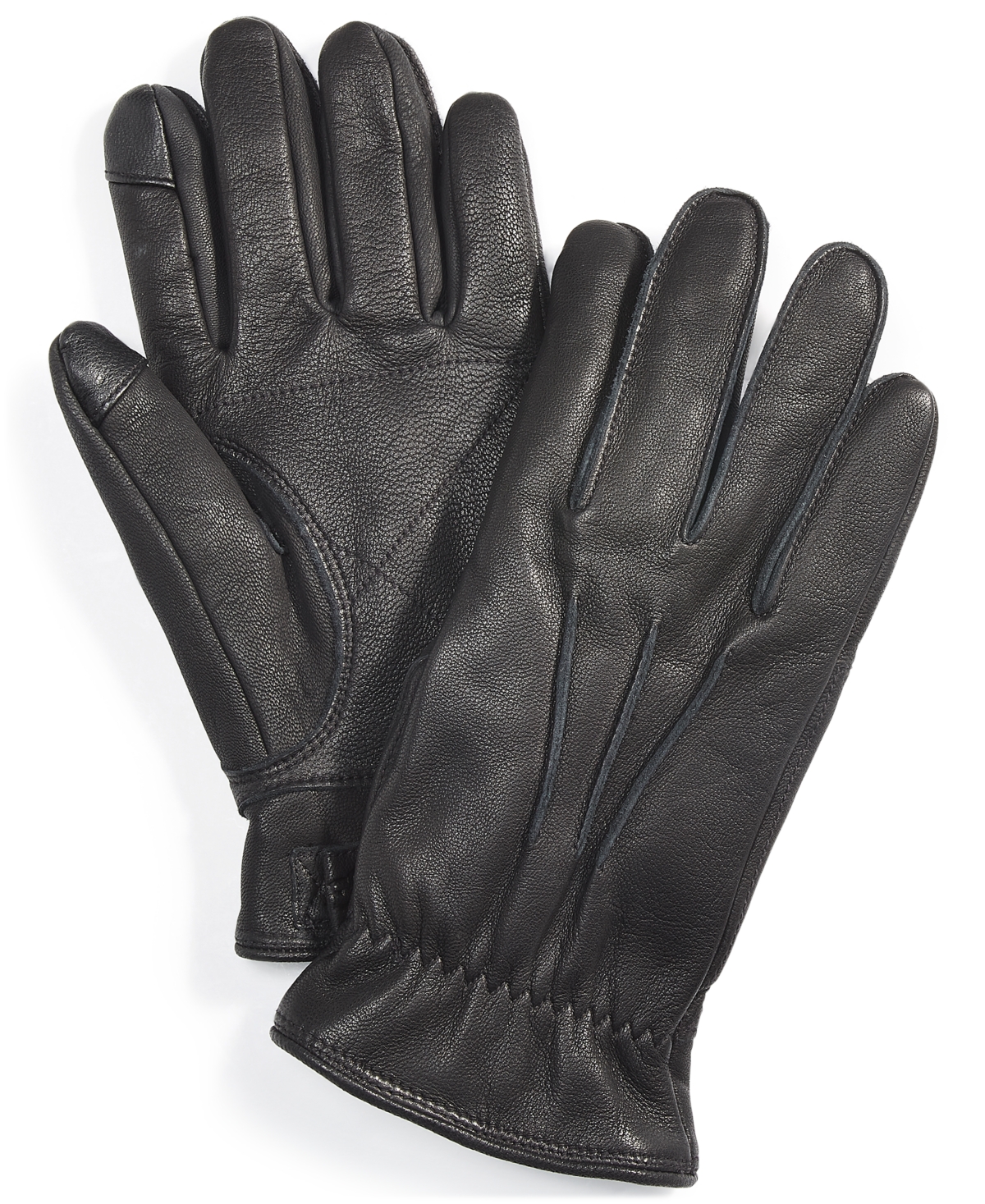 Click here for Ugg Mens 3-Point Leather Tech Gloves with Faux-Fur... prices