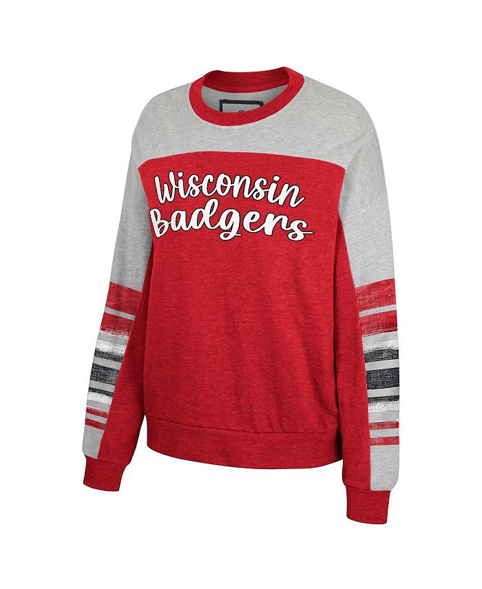 Colosseum Women's Red, Heather Gray Distressed Wisconsin Badgers Baby ...