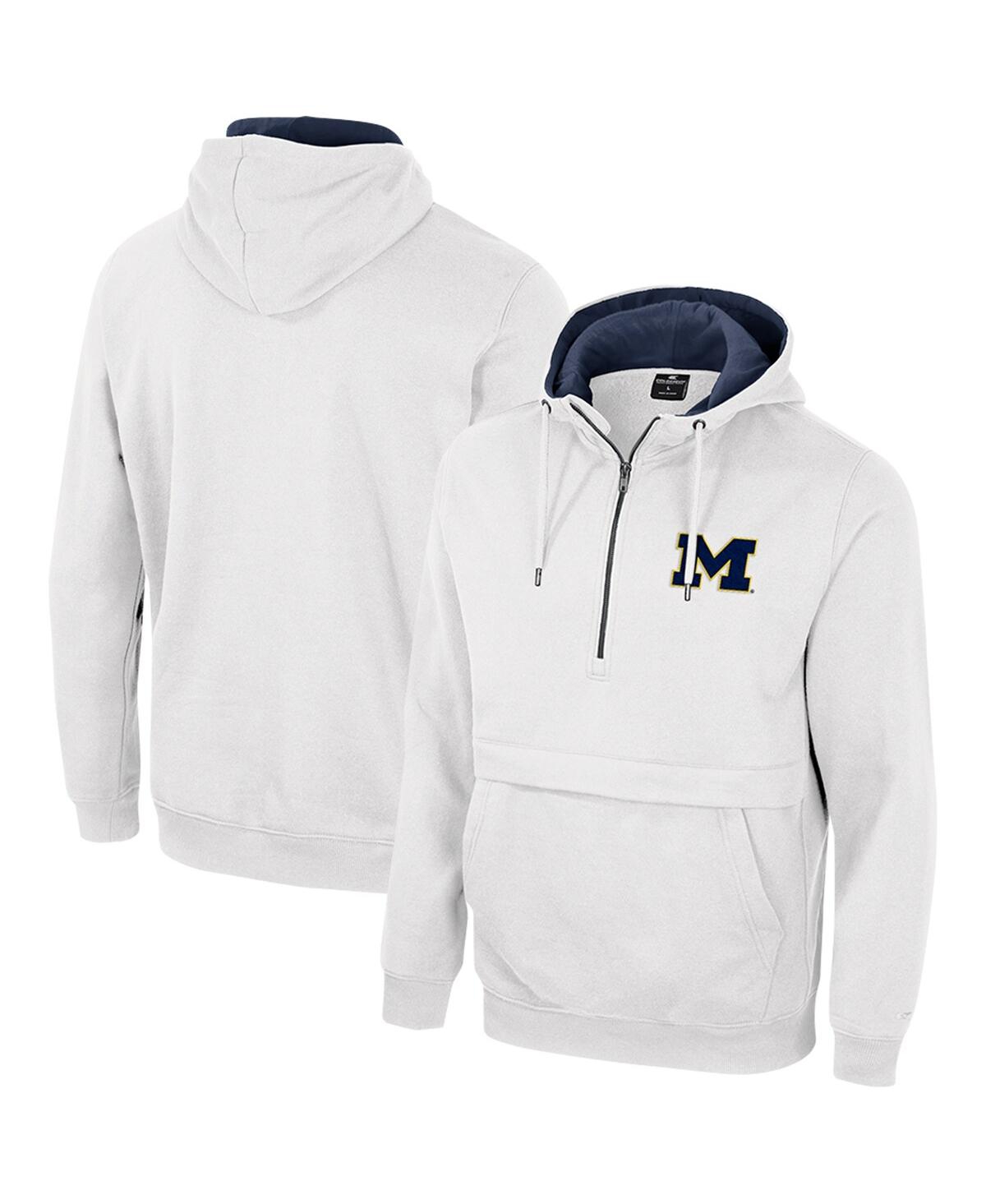 Click here for Mens Colosseum White Michigan Wolverines Half-Zip... prices