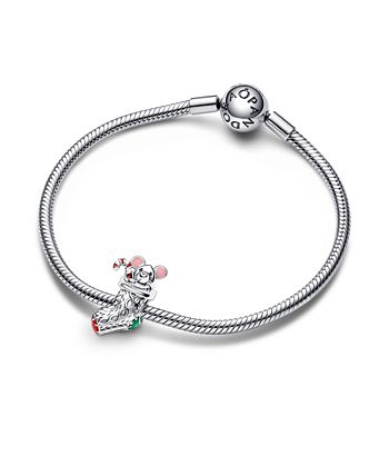 Pandora Sterling Silver Festive Mouse Stocking Charm - Macy's
