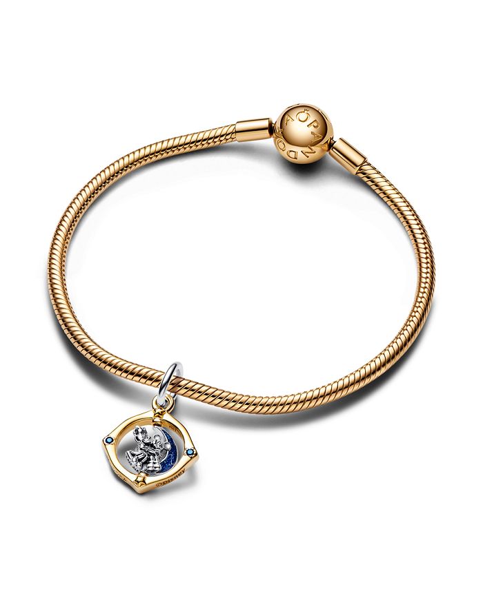 Pandora Disney Mickey Mouse Minnie Mouse Two-Tone Spinning Moon Dangle ...