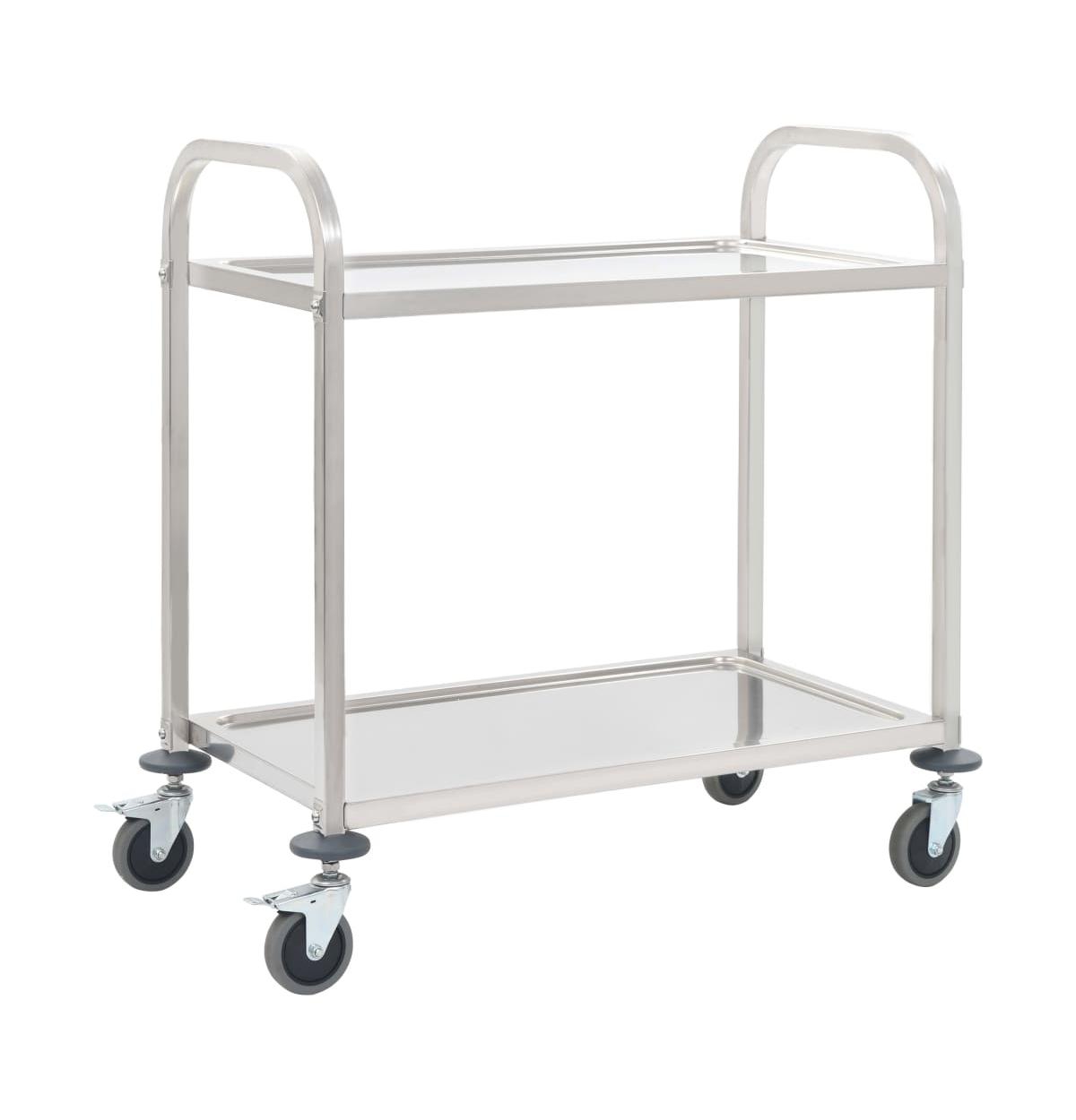 Click here for 2-Tier Kitchen Trolley 37.4x17.7x32.9 Stainless St... prices