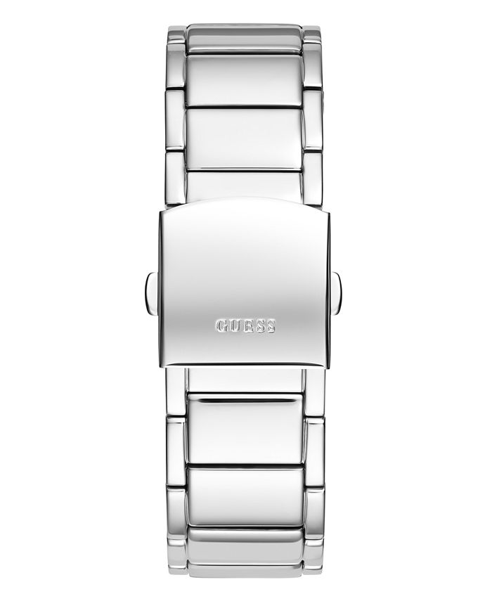GUESS Men's Multi-Function Silver-Tone Stainless Steel Watch 43mm - Macy's