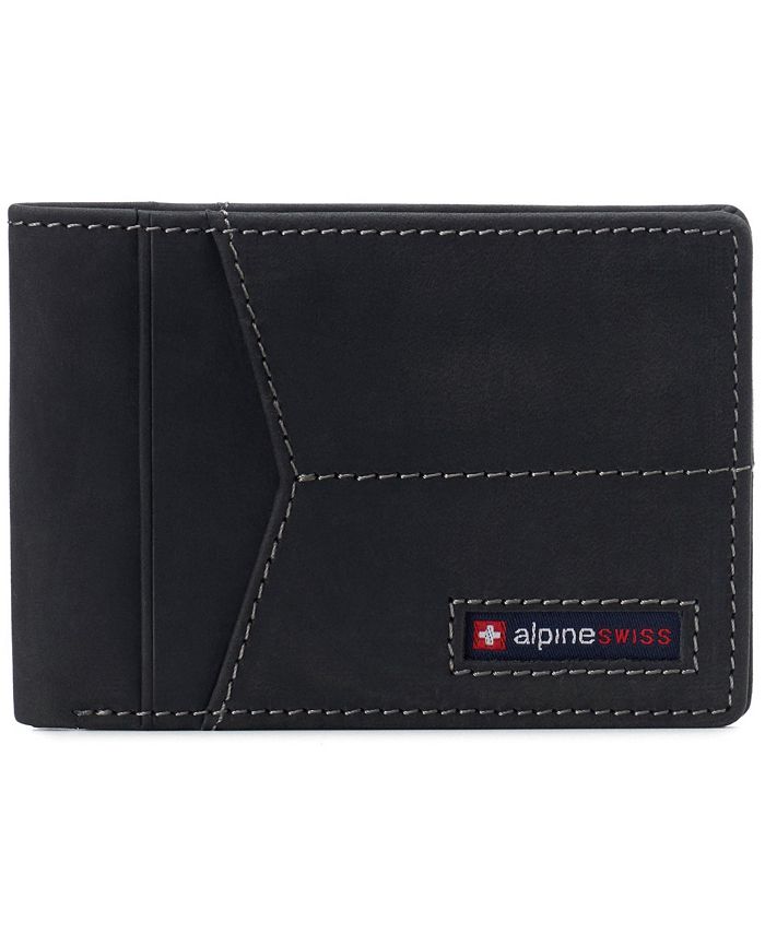 Alpine Swiss Mens Slimfold Wallet RFID Blocking Genuine Leather Thin ...