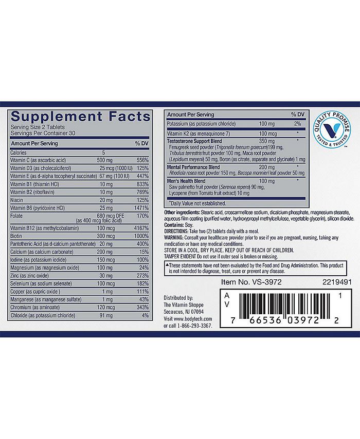 BodyTech Elite Modern Man Multi - Immune & Cognitive Support (60 ...