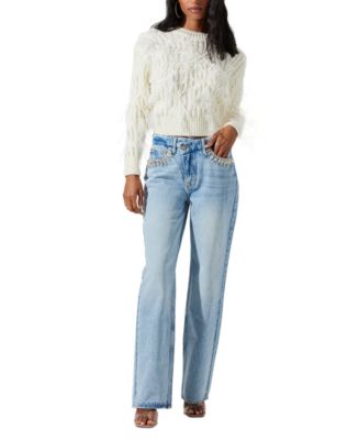ASTR the Label Women's Almeida Feather Cable Sweater - Macy's