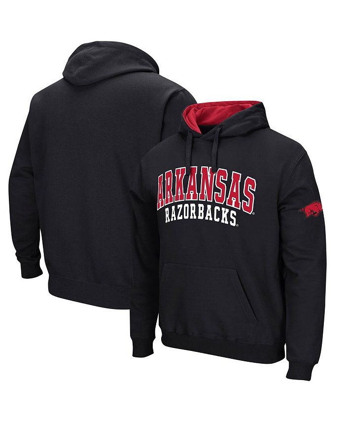 Colosseum Men's Black Arkansas Razorbacks Double Arch Pullover Hoodie ...