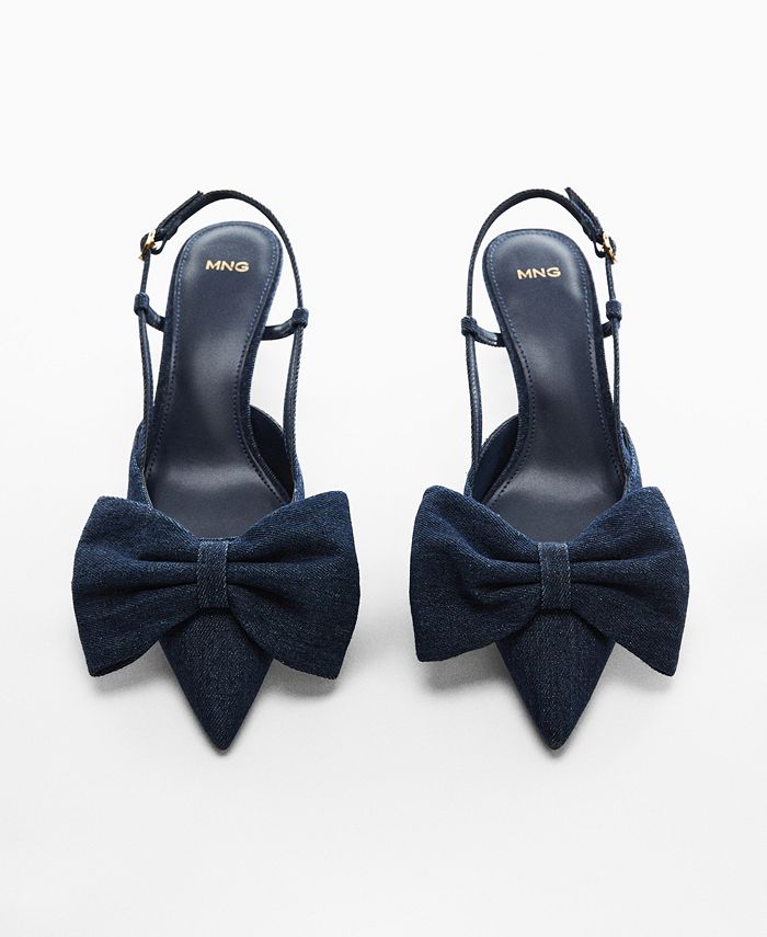 MANGO Women's Bow Heeled Denim Shoes - Macy's