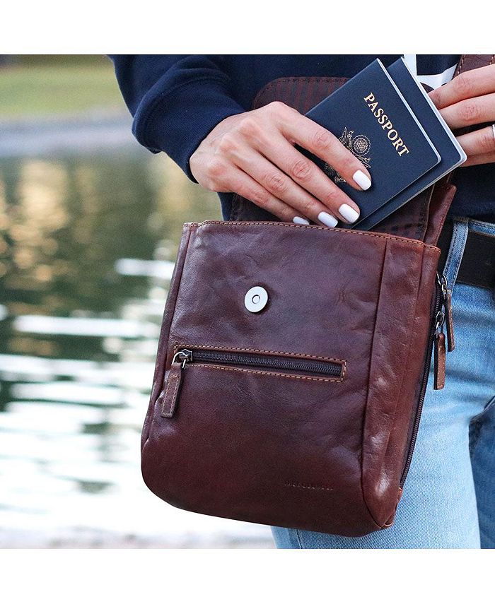 Jack Georges Voyager Leather Slim Crossbody Bag - Macy's