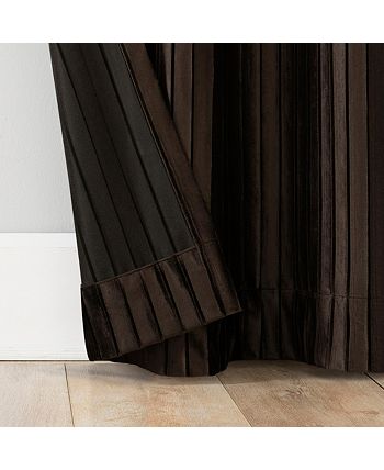 Sun Zero Cascade Pleated Velvet Blackout Grommet Curtain Panel - Macy's