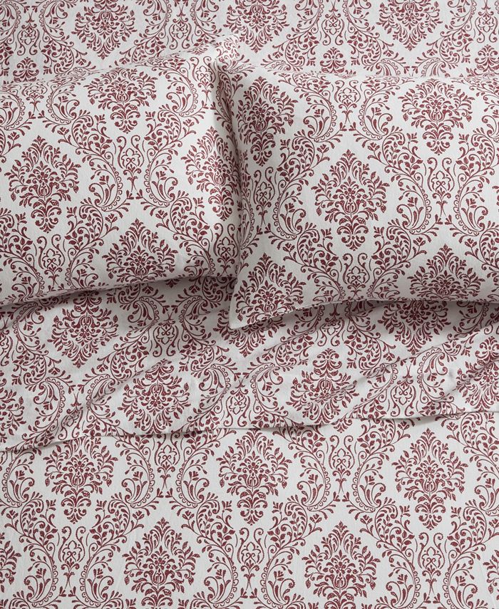 Tahari Home Damask 100% Cotton Flannel 3-Pc. Sheet Set, Twin - Macy's