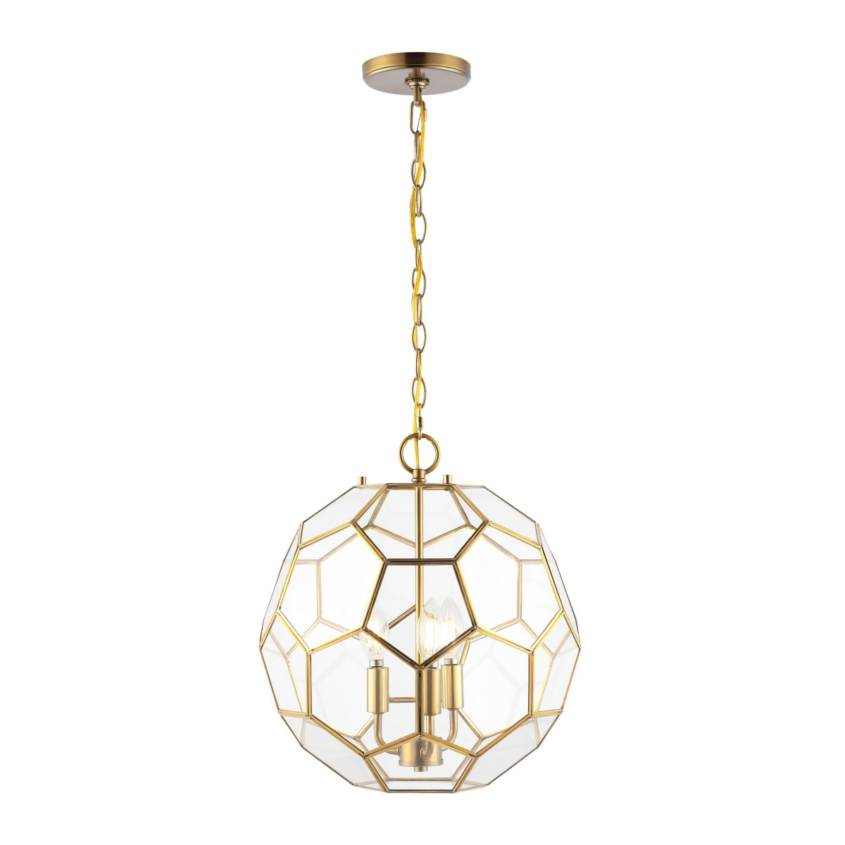 Click here for Bee Modern Bohemian Iron/Glass Led Pendant - Brass... prices