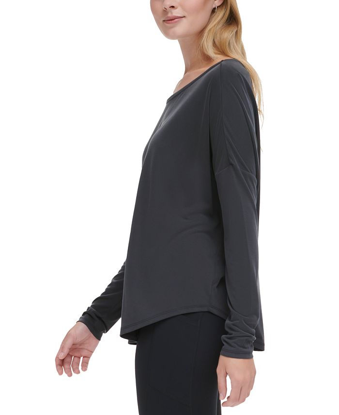 DKNY Women's Oversized Scoop-Neck V-Back Top - Macy's