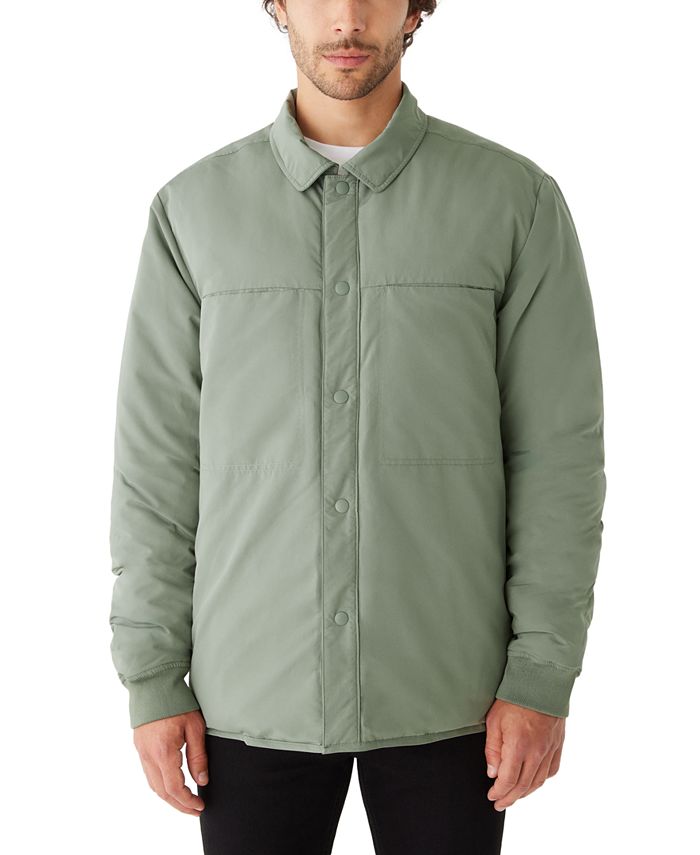 Frank And Oak Men's Skyline Reversible Collared Weather-Resistant Snap ...