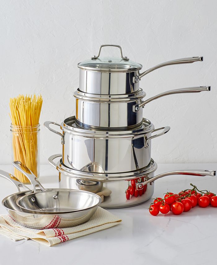 Martha Stewart Collection Castelle Stainless Steel 10 Piece Cookware ...
