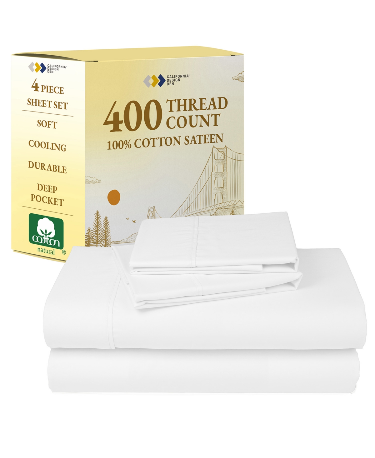 Click here for Soft Cotton Sheet Set - 400 Thread Count 100 Cotto... prices