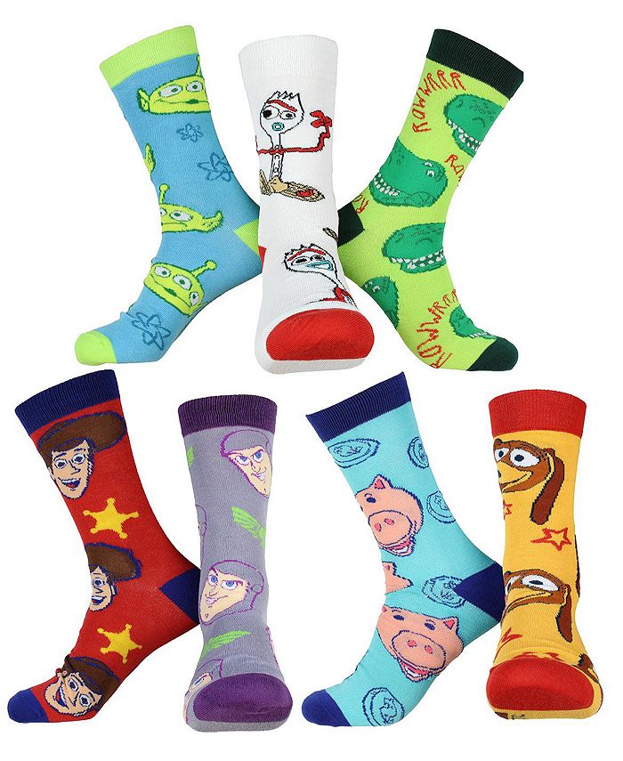 Disney Toy Story Multi-Character Unisex Adult 7-Pack Crew Socks - Macy's