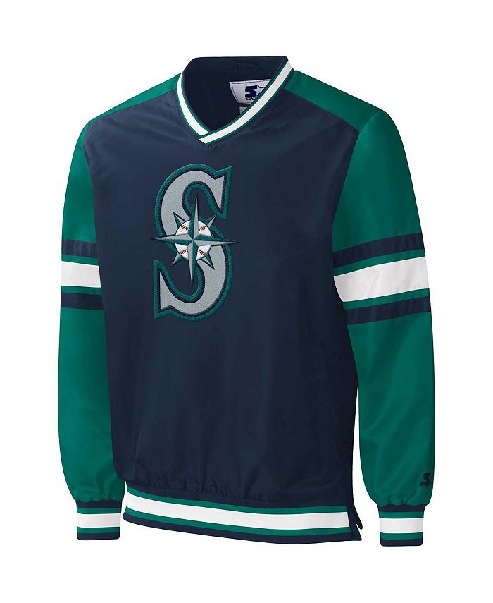 Starter Men's Navy Seattle Mariners Yardline V-Neck Pullover ...
