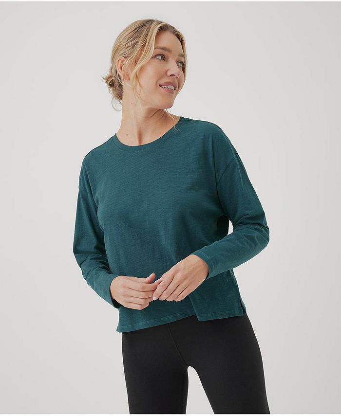 Pact Organic Cotton Relaxed Slub Easy Long Sleeve Top - Macy's
