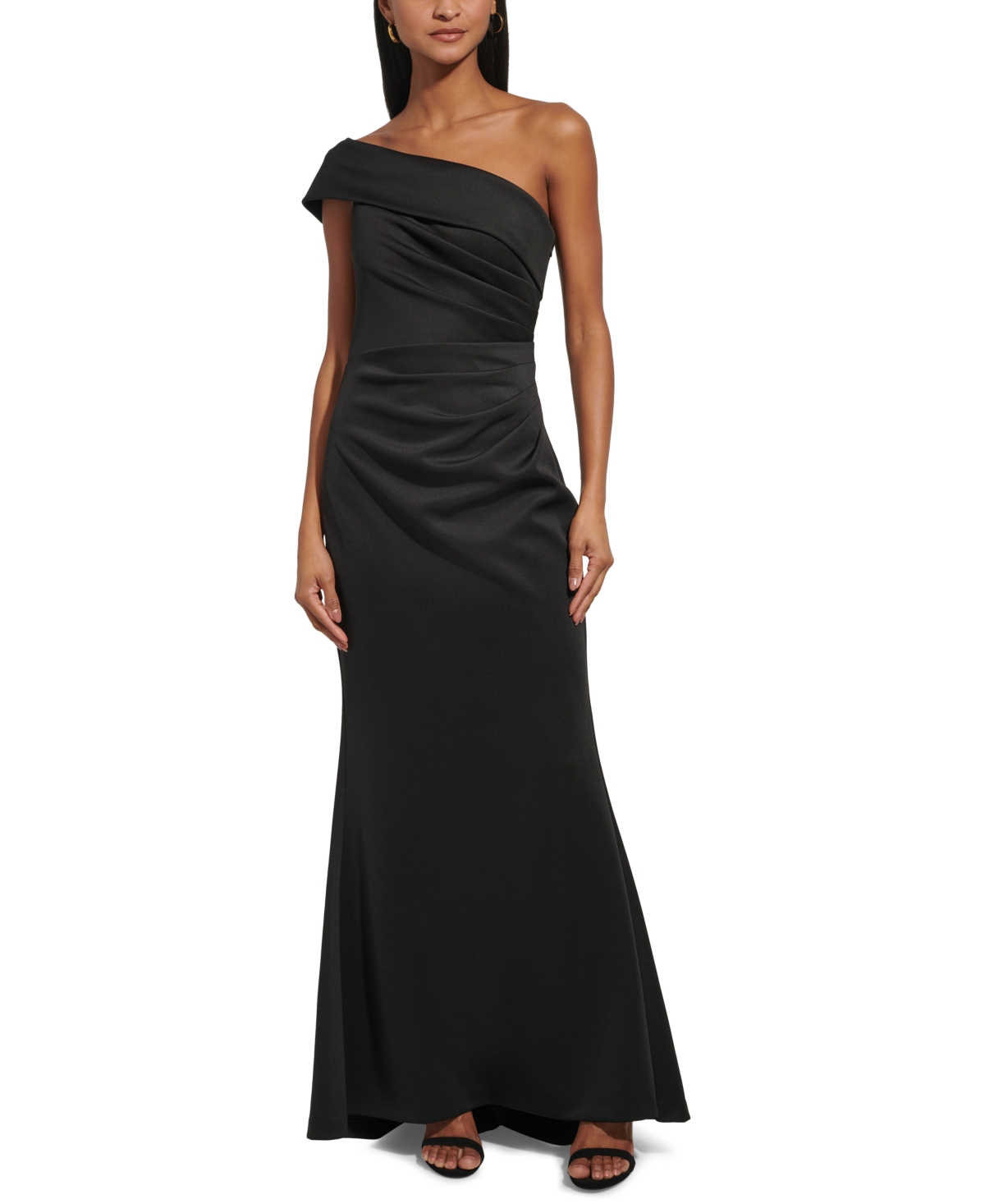Click here for Eliza J Womens Asymmetric-Neck Side-Pleat Scuba Go... prices