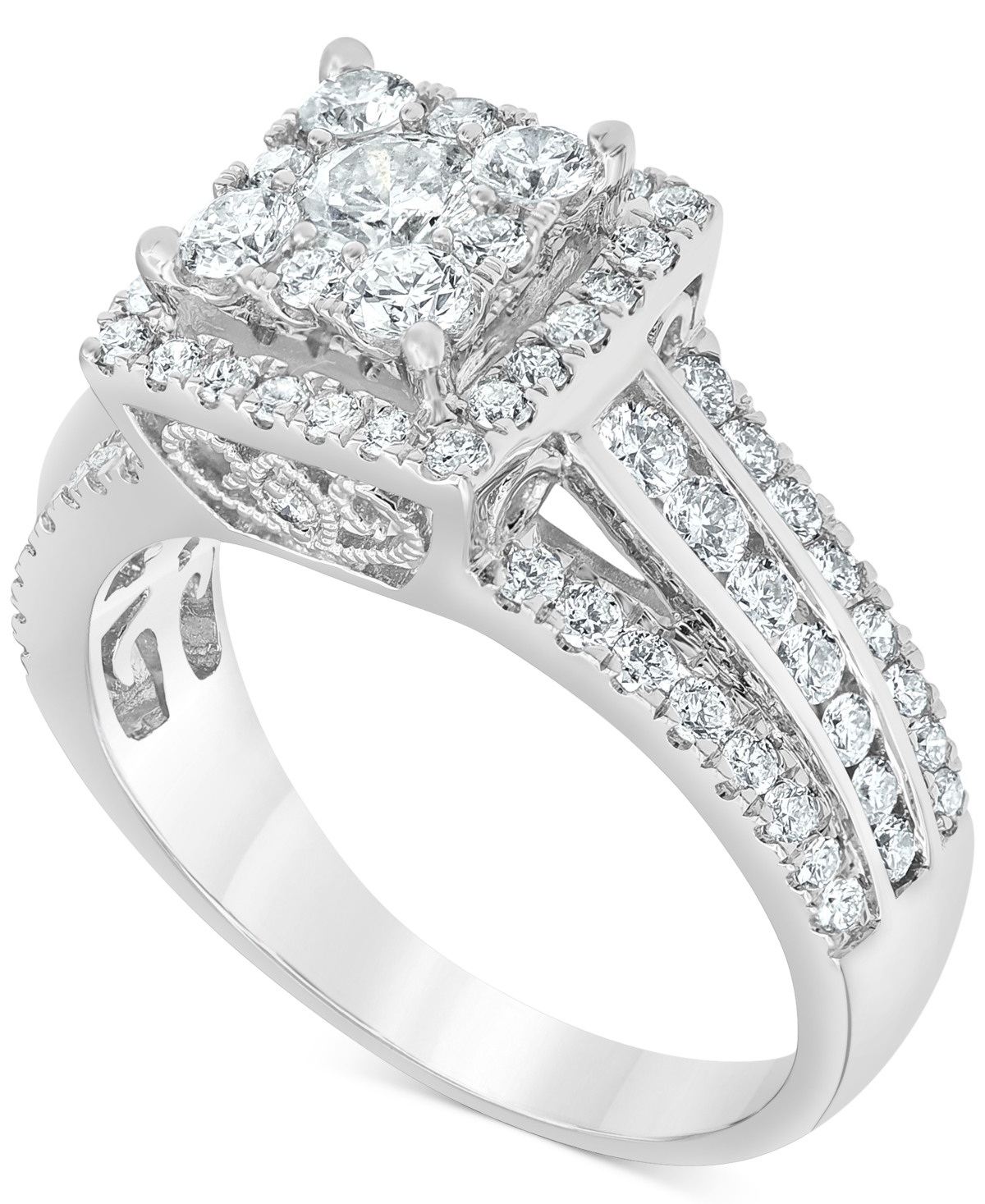 Click here for Diamond Halo Cluster Engagement Ring (1-1/2 ct. t.... prices