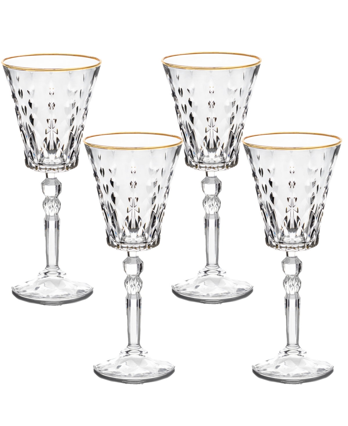 Click here for Lorren Home Trends Marilyn Gold-Tone Red Wine Gobl... prices