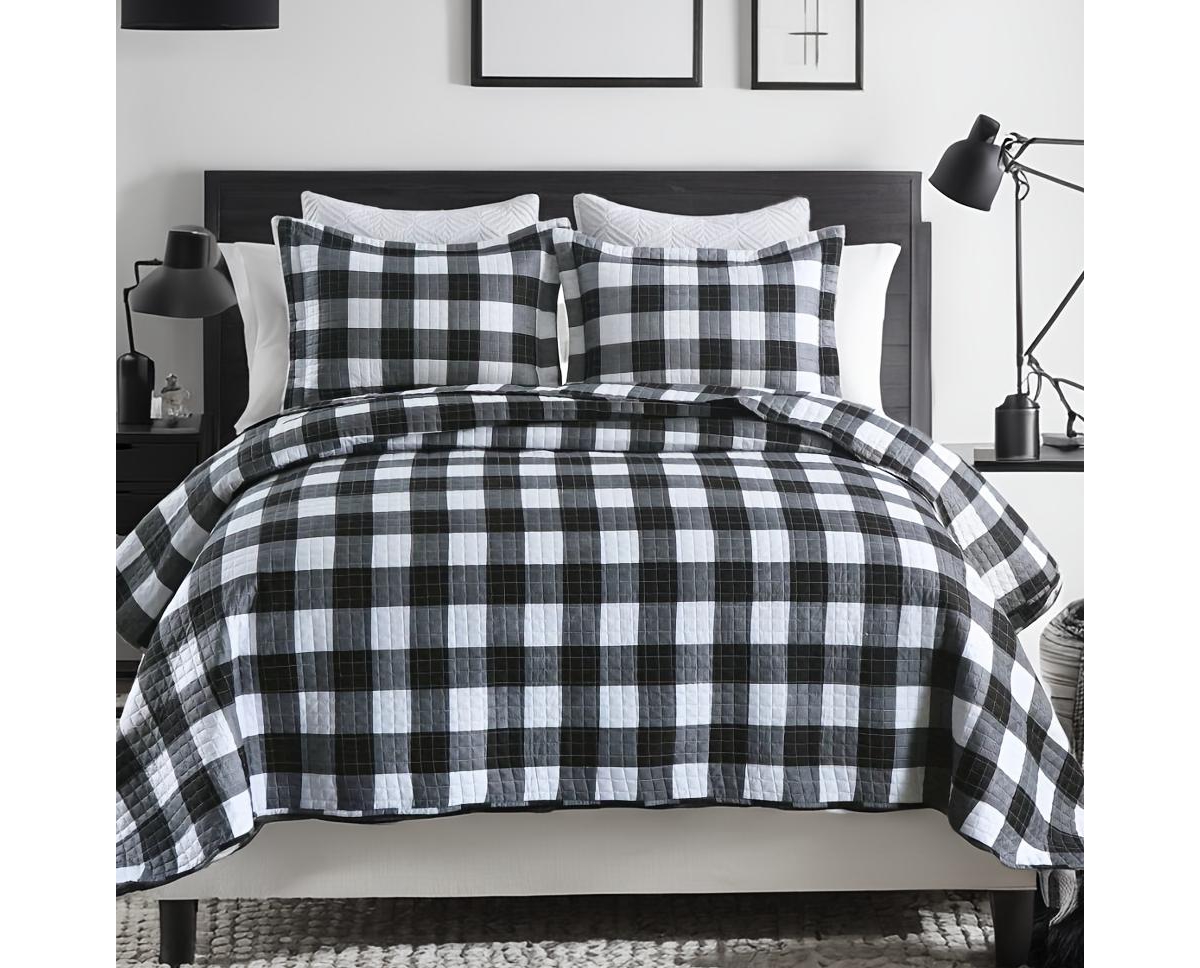 Click here for MarCielo 3 Piece Buffalo Quilt Bedspread Set Beddi... prices