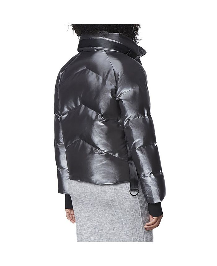 Andrew Marc Black Label Women's Francium Metallic 's Short Puffer Coat ...